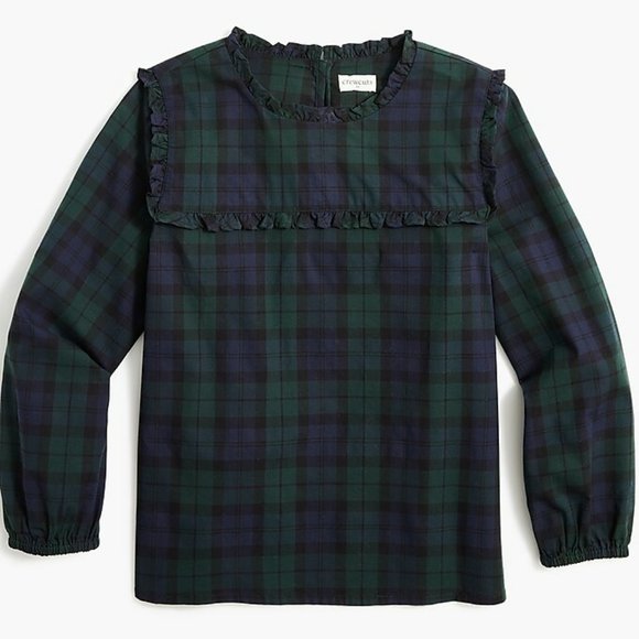 J. Crew | Shirts & Tops | Nwt Jcrew Factory Girls Black Watch Plaid ...